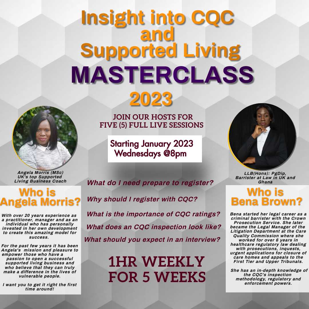 Insight into CQC and Supported Living Masterclasses 2023