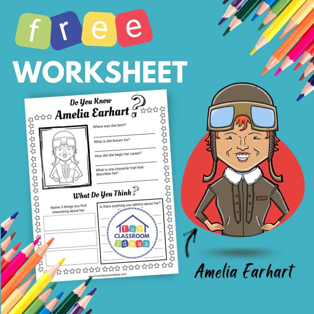 Amelia Earhart ️ Worksheet