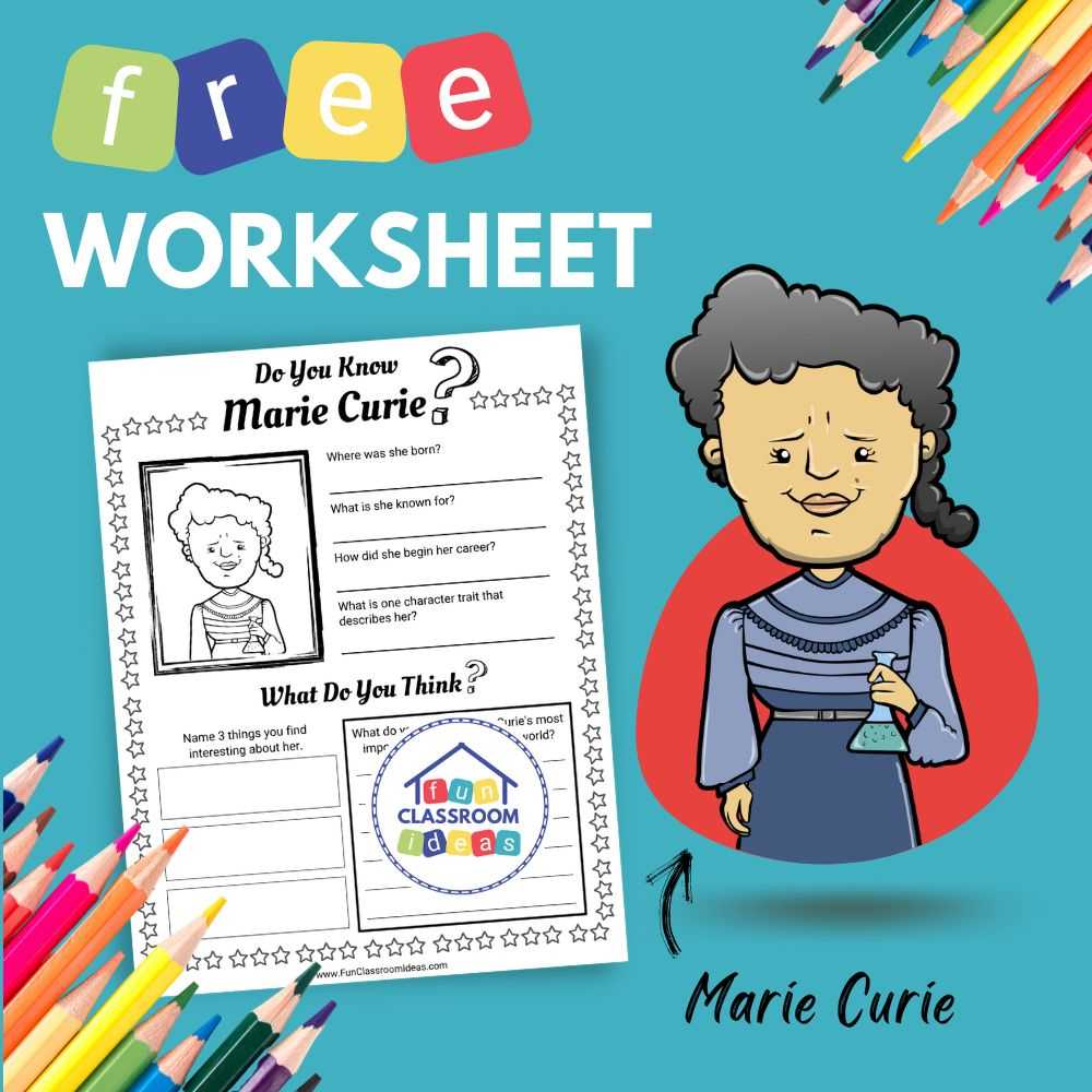 Marie Curie ️ Worksheet