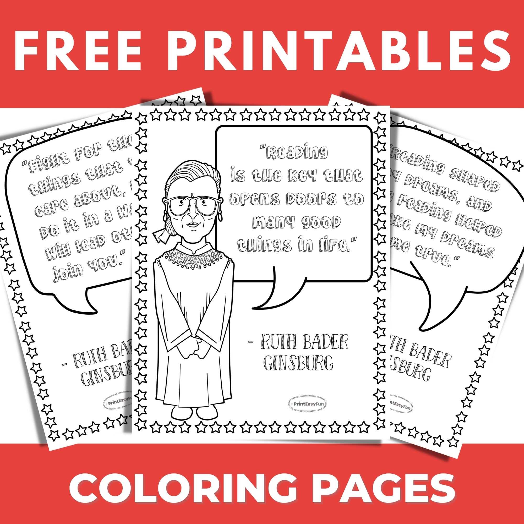 Ruth Bader Ginsburg Coloring Pages