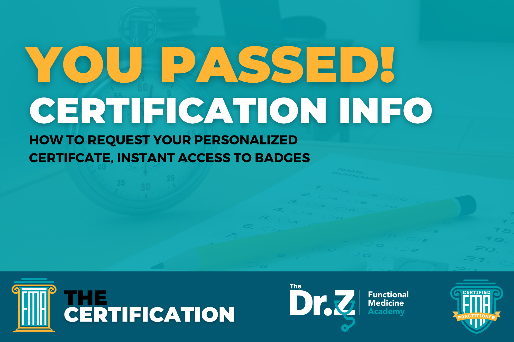 (ACTIVE-when test is PASSED!) FMA Certification Information & Badges